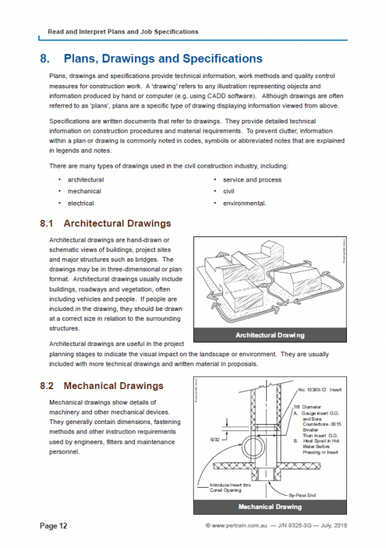 Read and Interpret Plans and Specifications (RIICCM203D)