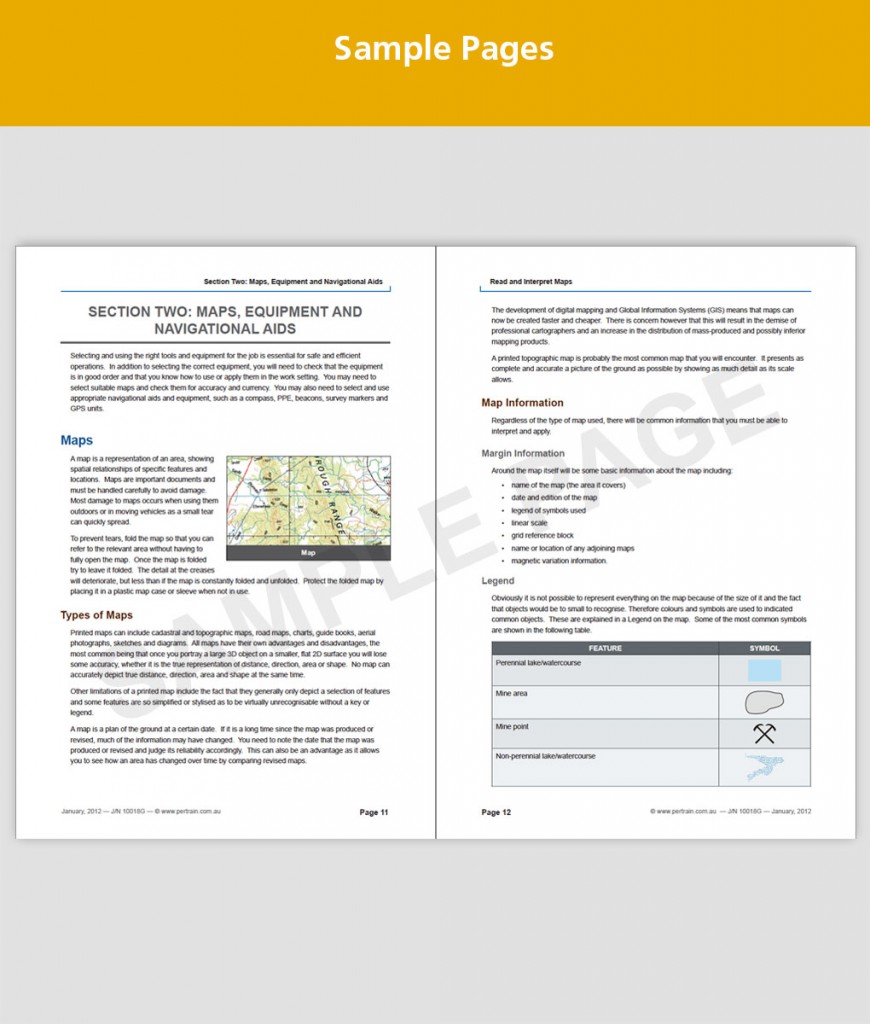 Read and Interpret Maps (RIISTD201E) - Training Package