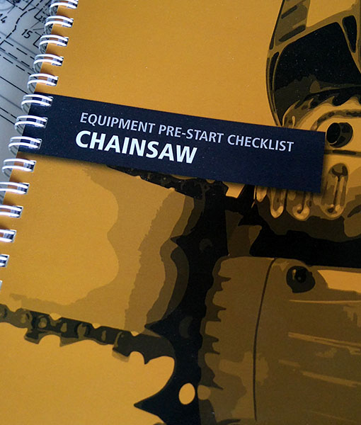 Chainsaw Pre Start Checklist Books - Pertrain Safety Book
