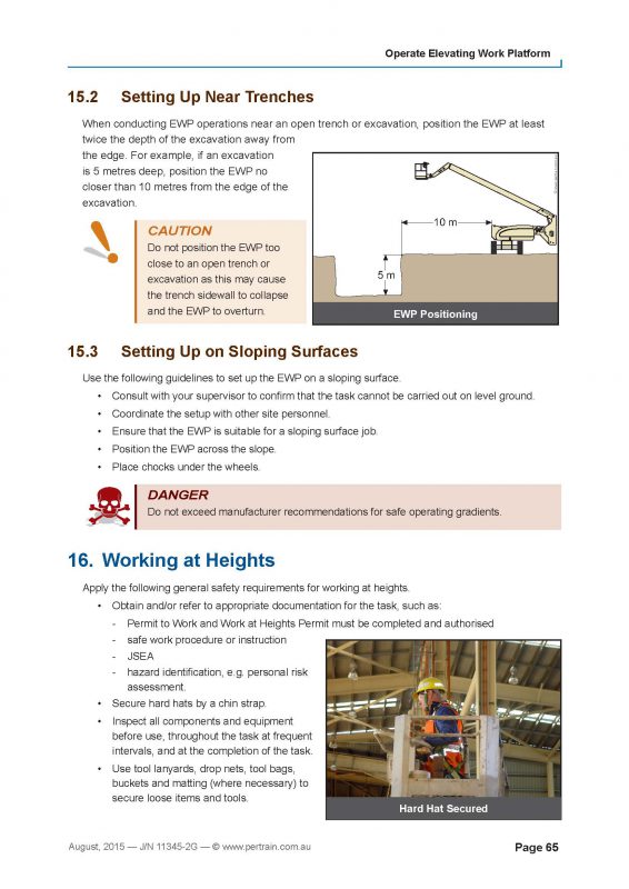Operate Elevating Work Platform (EWP) (RIIHAN301E)