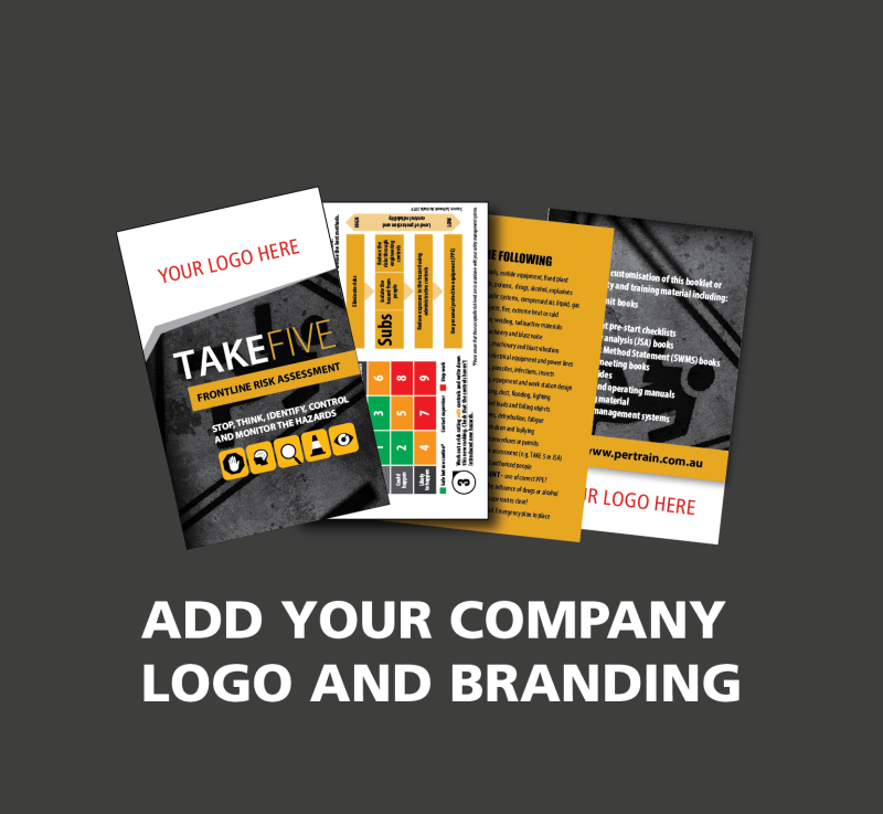 Custom Branded TAKE 5 risk assessment checklist books
